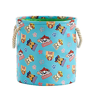 Paw Patrol 3 Piece Multi Size Fabric Nestable Toy Storage Basket Set, with Rope Carry Handles