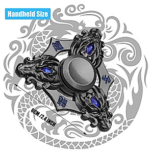 3 Pieces Dragon Fidget Spinner, Cool Metal Hand Finger Spinners, Fingertip Spinners Toy Metal for Anxiety Stress Relief Toy Party Favor Birthday Gifts for Kids Adults, Classroom Prizes(Black)