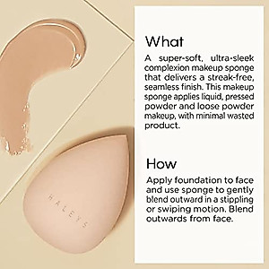 HALEYS Re–mix Complexion Sponge Vegan, Cruelty-Free Makeup Sponge Blender - Apply Liquid, Cream or Powder Foundation for a Precise, Streak-Free Finish (Pink)