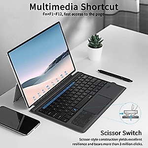 Rapoo XK200 Bluetooth Microsoft Surface Pro 7+/Pro 7/Pro 6/Surface Pro 5 (Pro 2017)/Pro 4 12.3 inch Tablet/Surface Pro 3 2014 Keyboard Case with Trackpad - Detachable Wireless Keyboard Type Cover