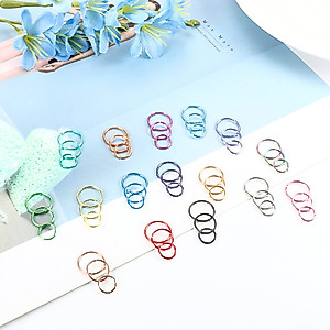 Ubjuliwa 48Pcs 20G Nose Rings Hoop for Women Men 316L Stainless Steel Helix Tragus Piercing Lip Septum Rings Cartilage Earring Hoop Piercing Jewelry