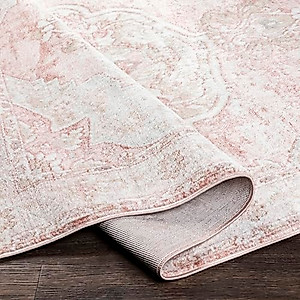 Mark&Day Area Rugs, 8x10 Bethlehem Traditional White Area Rug, Pink Beige Carpet for Living Room, Bedroom or Kitchen (7'9" x 9'6")