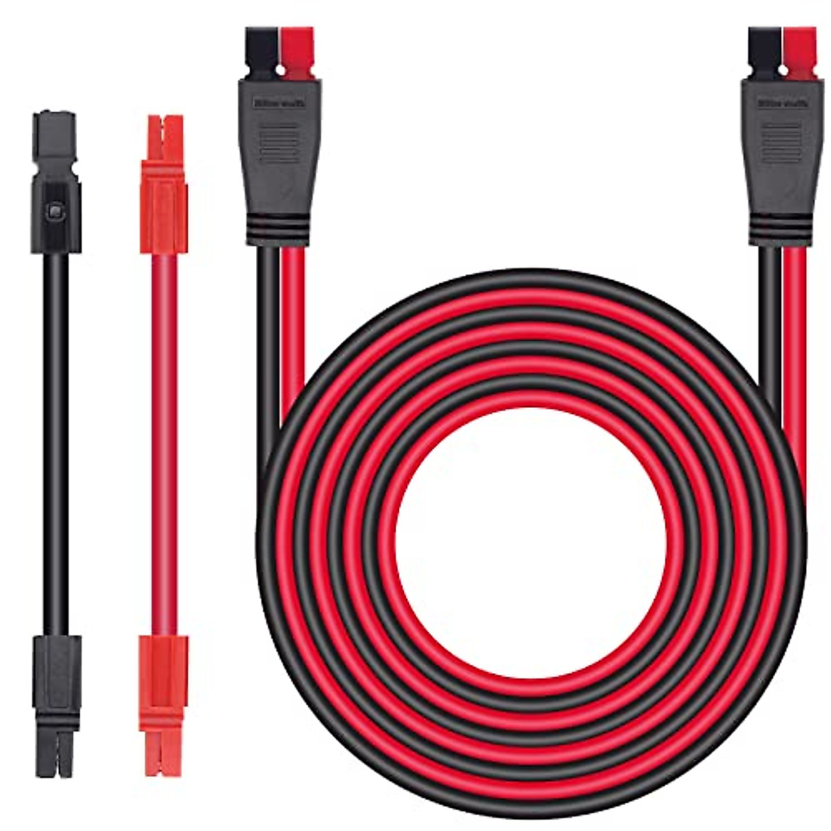 Billion wealth 12 AWG 10Feet 45A Battery Quick Connector Male to Female Extension Cable with 2Pack 4inch Red/Black Battery Quick Adapters Harness Compatible with Portable Power Station
