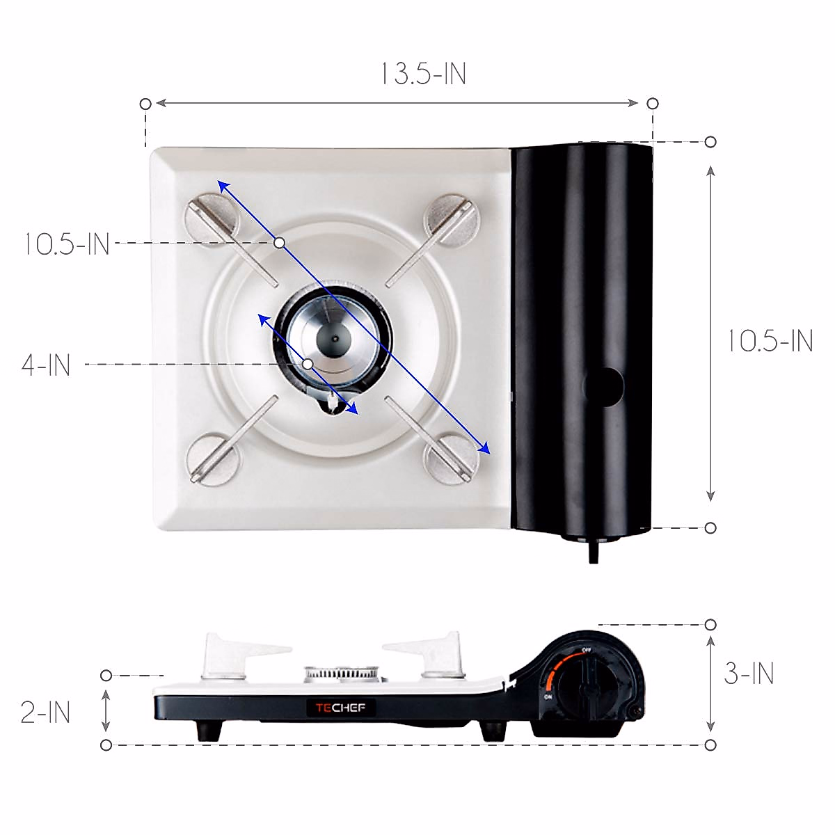 TECHEF - Stovetop Korean BBQ Non-Stick Grill Pan with Agni Portable Gas Stove Burner, Made in Korea (AGGPCB)