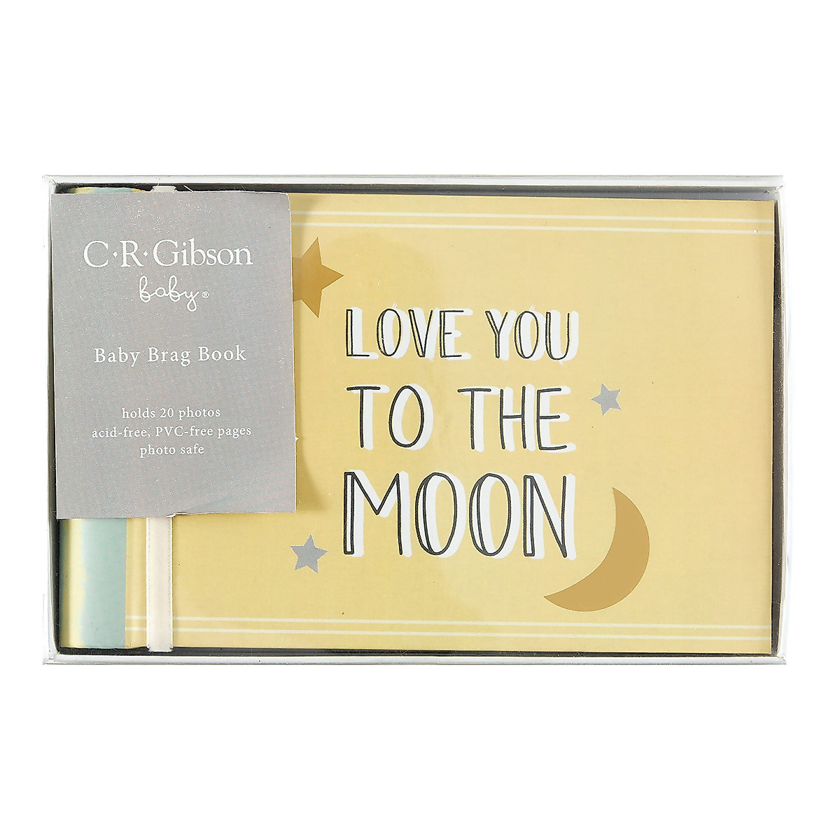 C.R Gibson BP73-23934 Love You to The Moon Baby Photo Album Brag Book, 7.25'' W x 4.5'' H