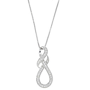 Vir Jewels 1/5 cttw Diamond Pendant, Diamond Swirl Infinity Pendant Necklace for Women in 10K White Gold with 18 Inch Chain, Prong Setting