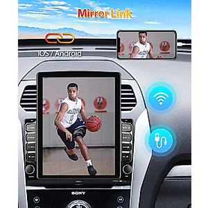 Rimoody Car Stereo Double Din Vertical Car Radio with Bluetooth GPS Navigation, 9.7'' Touchscreen Backup Camera IOS/Android Mirror Link USB FM WiFi Head Unit