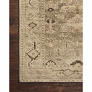 Loloi II Margot Collection MAT-04 Antique / Green 7'-6" x 9'-6", 3.8" Thick, Area Rug, feat.CloudPile, Soft, Durable, Printed, Medallion, Low Pile, Non-Shedding, Easy Clean, Living Room Rug