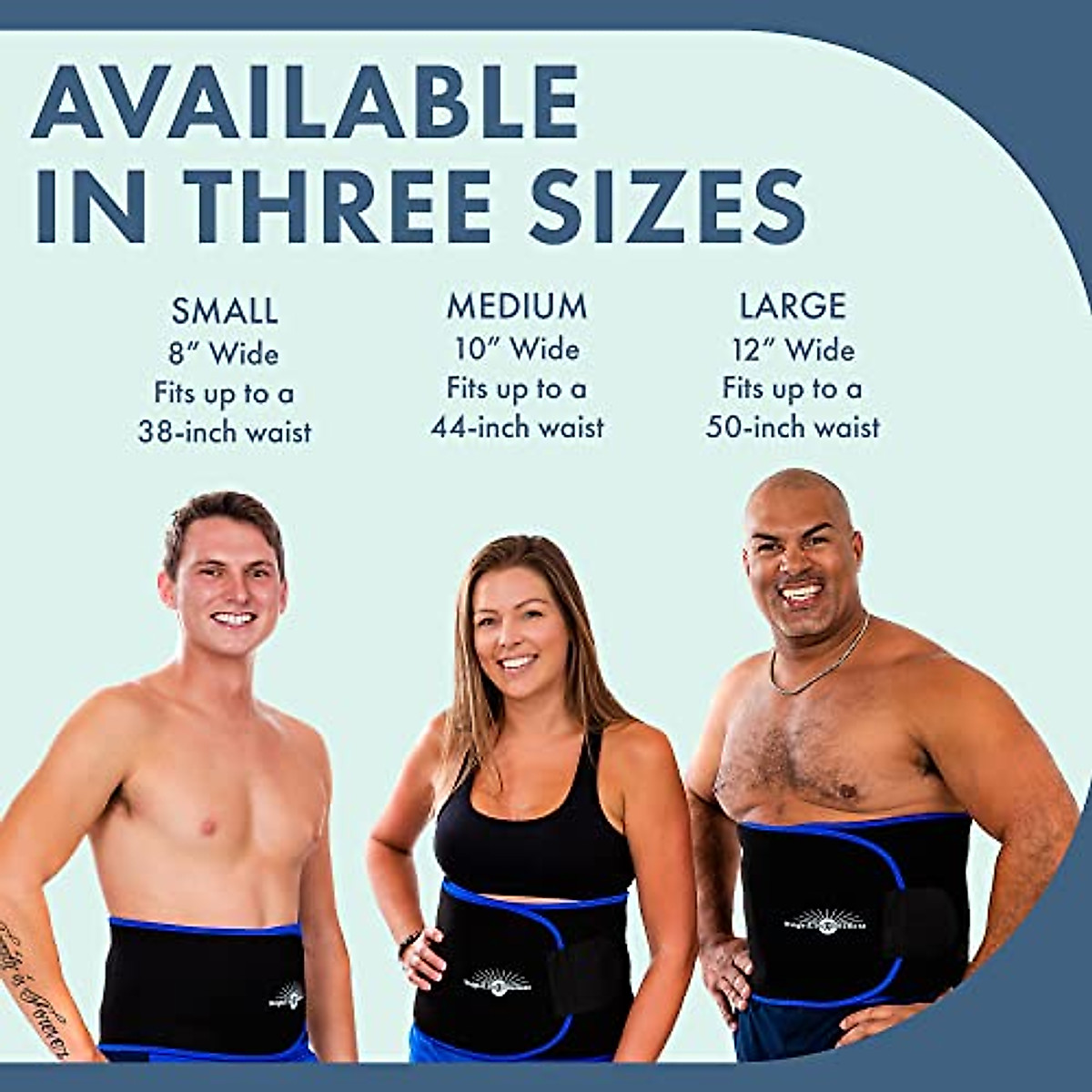 Waist Trimmer Ab Trainer, Weight Loss Sweat Wrap Sauna Belt for Women and Men. Waist Slimming, Stomach and Belly Fat Burner Black