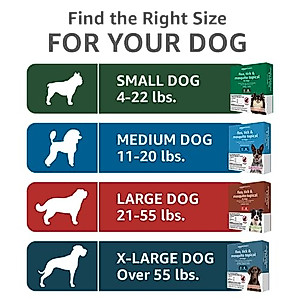 Amazon Basics Flea, Tick & Mosquito Topical Treatment for Small Dogs (4-10 pounds), 6 Count (Previously Solimo)
