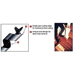 Wood Owl 06109 No. 600 3/4" x 24" Deep Cutting Combination Utility Ship Auger Boring Bits Single Flute Single Spur (3/4" x 24" 06109)
