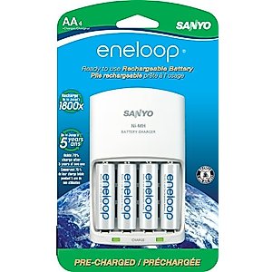 SANYO SEC-MQN064N 4-Position Charger with 4 AA ENELOOP Batteries