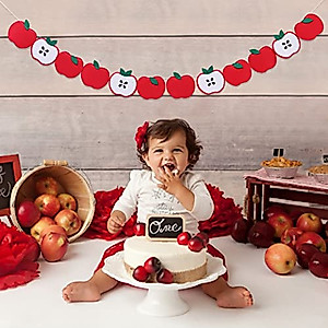 Apple Homecoming Felt Garland-Apple decoration, autumn banner, red, meadow green and twine, apple theme party decoration, school banner, classroom decoration, children and school teachers on the first day of school. (Apple)