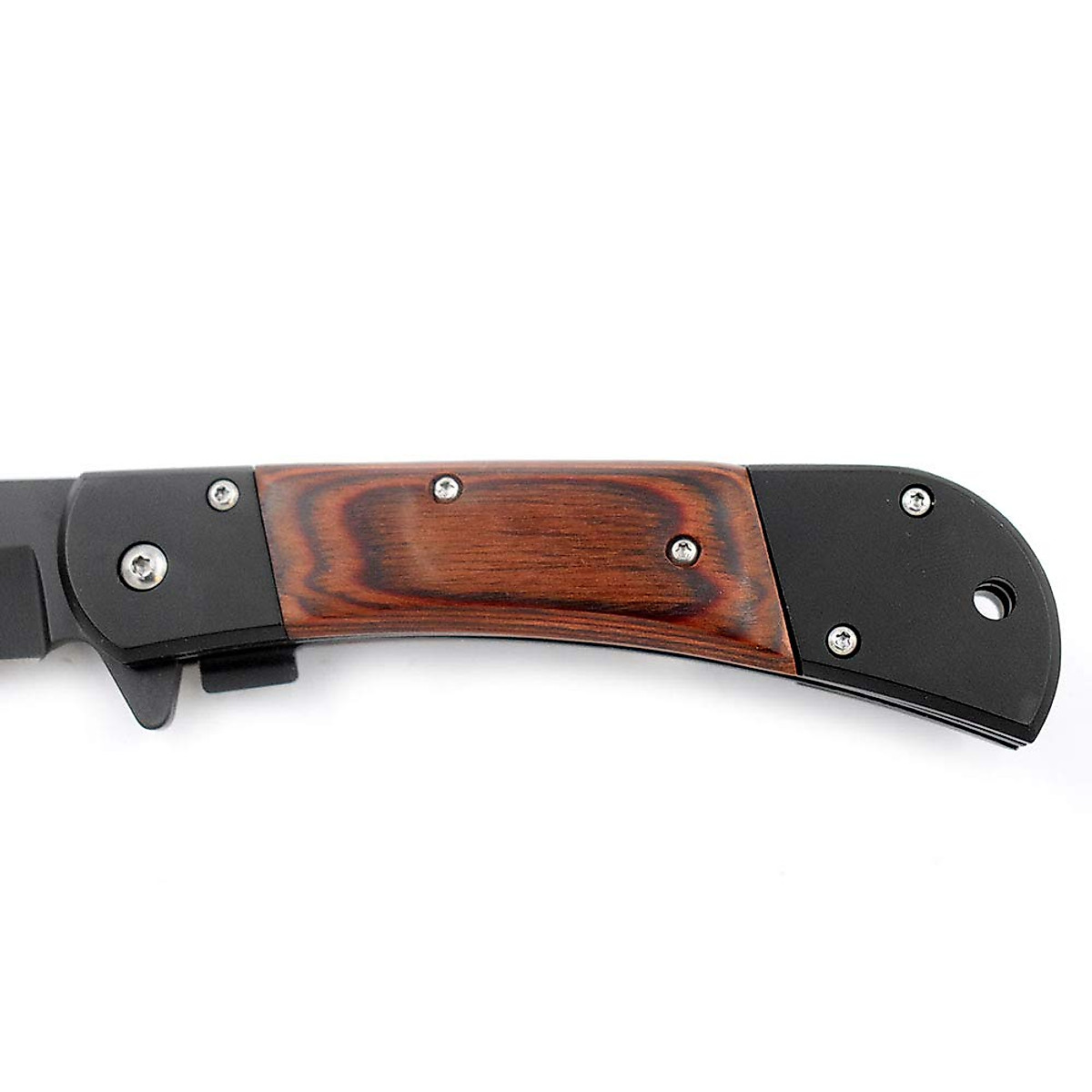 Wild Turkey Handmade Smooth Handle Folding Pocket Knife Hiking Camping Fishing - Razor Sharp Blade (Black W)