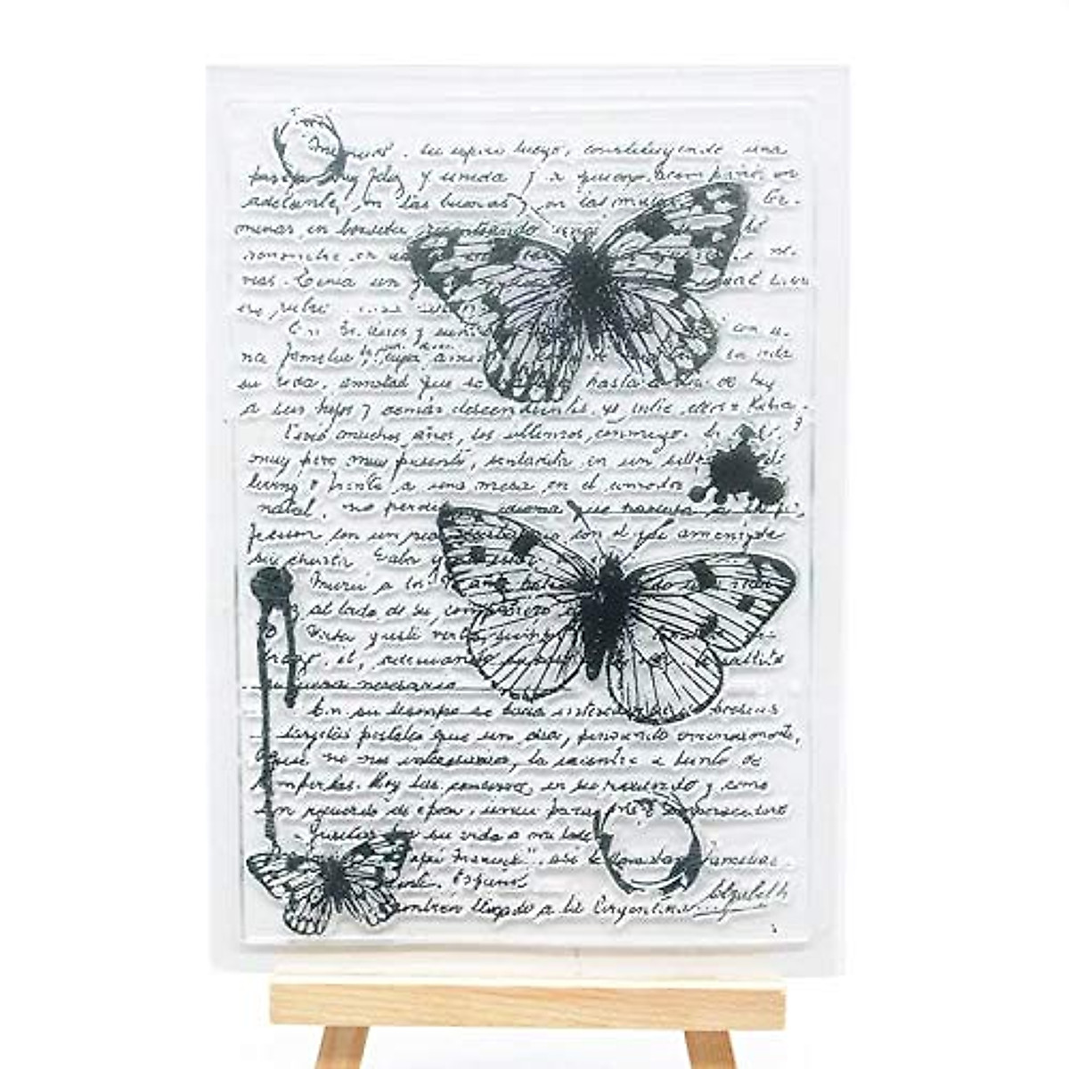 Welcome to Joyful Home 1pc Butterfly Sentiment Background Clear Stamp for Card Making Decoration and Scrapbooking