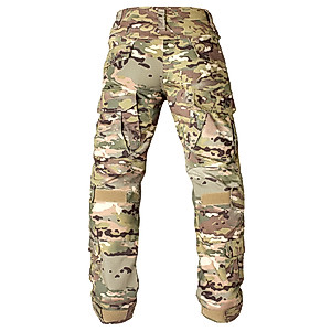 OCANXUE Tactical Pants Camo Cargo Pants for Men Outdoor Hiking Pants Ripstop Work Pants Multi Pocket Pants No Belt No Knee Pads CP Camo 38