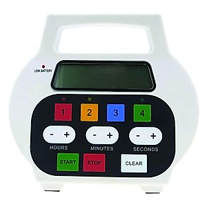 Chef Master 90218 Kitchen Timer, Timers for Cooking, Digital Timer, Cooking Timer, 4-Channel Timer, Egg Timer, Study Timer, Desk Timer with Large Display with Up to 10 Hour Count Down
