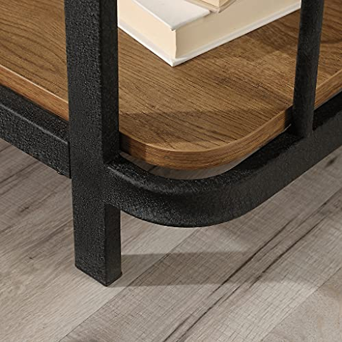 Sauder Station House Wood & Metal TV Credenza with Storage, for TVs up to 54", Etched Oak Finish