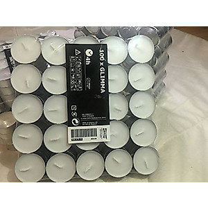 Ikea Glimma Unscented Tealights, White, 100 Count 500.979.95