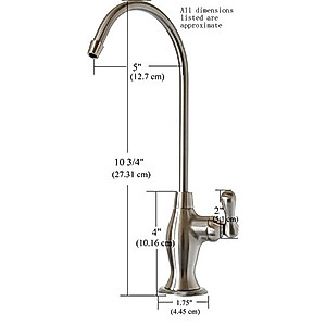 Metpure Water Filtration Faucet Reverse Osmosis Non Air Gap Drinking Water Filtration System Water Dispenser Spout (Venetian Bronze) Vase Style with Drinking Water Faucet Wrench RO-FW148