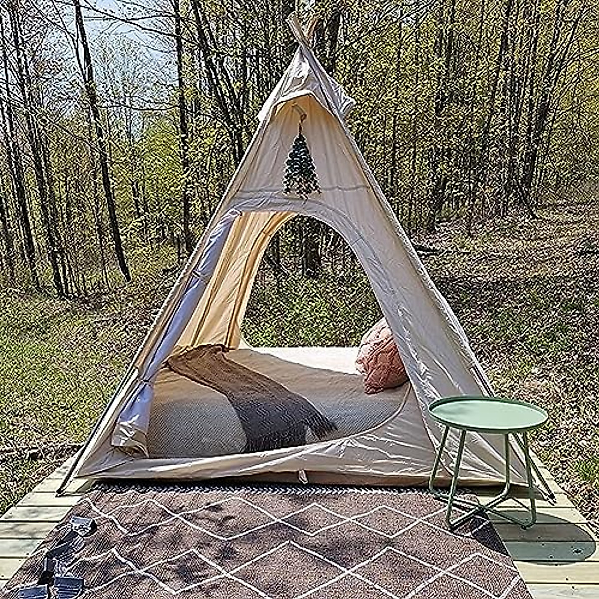 Dream House Three-Season Cotton Canvas Camping Pyramid Tent for 2~3 Person