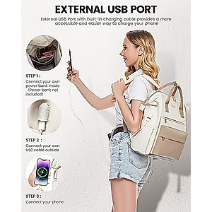 LOVEVOOK Laptop Backpack for Women Teacher Nurse Bag, 15.6 Inch Womens Work Bags, Waterproof Travel Backpack Purse, Business Computer Laptop Bag with USB Port