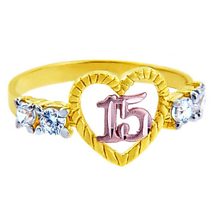 15 Años Ring - Quinceanera Ring with Cubic Zirconia (10k) (9)