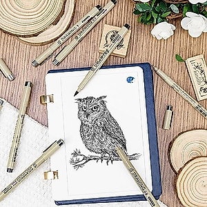 Toptime Micron Fineliner Pens, 12 Pack Micro Pen Set Black, Technical Drawing Pens for Artist No Bleed Calligraphy Pens, Archival Ink Brush Pen Art Pens for Journaling, Illustration, Sketching, Anime