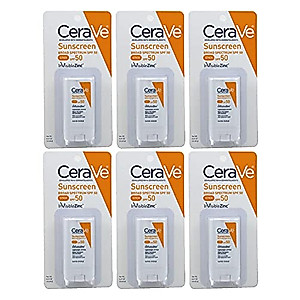 Cerave Sunscreen Invisible Zinc Spf#50 Stick 0.47 Ounce (Pack of 6)