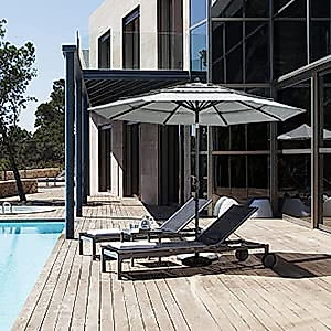 FrenzyBird Patio Umbrella 10ft Outdoor Table Market Umbrella 3 Tiers Patio Table Umbrella UV Protection Umbrella for Patio, Yard, Garden, Pool Side(Light Gray)