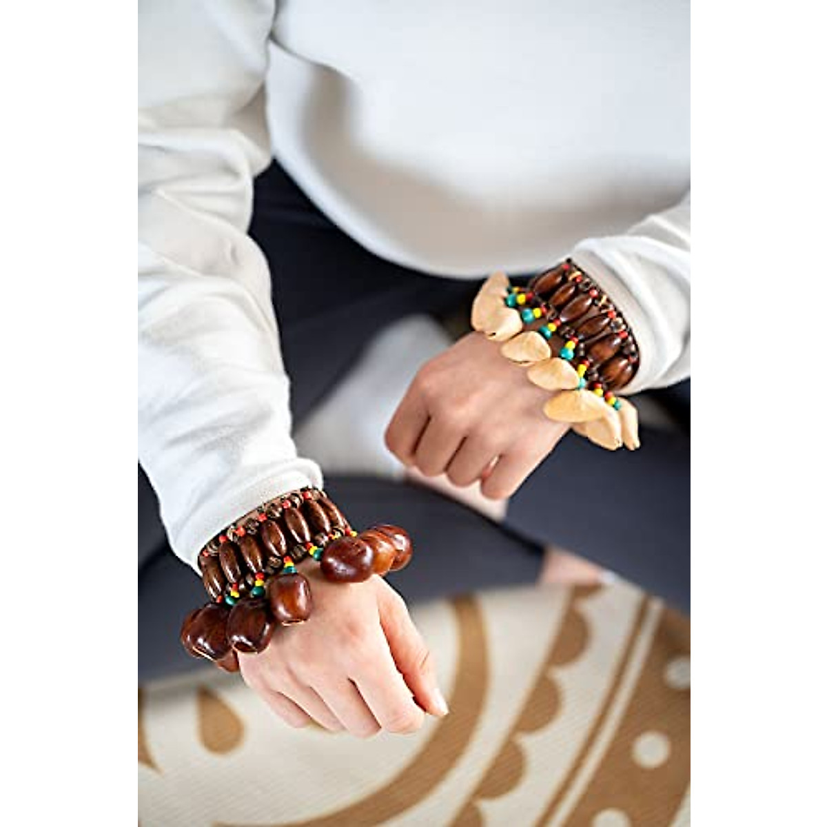 Meinl Sonic Energy Seed Shell Shaker Percussion Instrument Anklet/Bracelet — Nature Sounds for Meditation, ASMR, Sound Therapy, Yoga