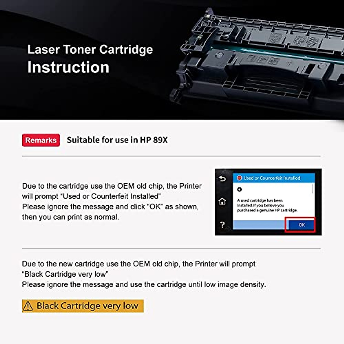 LEMERO (with CHIP Remanufactured Toner Cartridge Replacement for HP 89X CF289X 89A CF289A for Laserjet Enterprise MFP M528f, M528dn, M507dn, M507n, M507x (Black, 1-Pack)