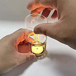 xxiaoTHAWxe Candle Lantern Mini Bright Aluminium Alloy Brass Night Fishing Hanging Candle Lamp for Outdoor Camping Angling - Yellow