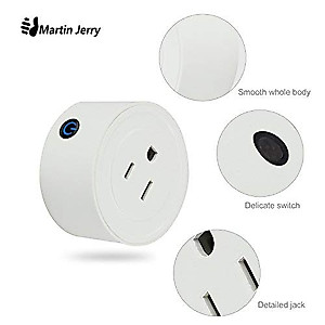 Martin Jerry Mini Smart Plug Compatible with Alexa and Google Home, Smart Home Devices, No Hub Required, Easy Installation and App Control as Smart Switch Timing (Round) (4Pack)