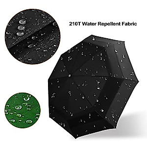 Lejorain Large Compact Golf Umbrella - 54inch Oversized Auto Open Close Folding Golf Umbrella Travel 210T Dupont Teflon Coated Vented Windproof Double Canopy for Women Men