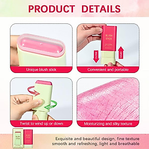 Multi-Use Makeup Blush Stick - Waterproof, Tinted Moisturizer for Eyes, Lips, Cheeks in Shy Pink