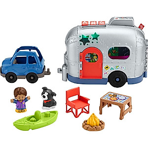Fisher-Price Little People Toddler Toy Light-Up Learning Camper Playset with Smart Stages for Pretend Play Kids Ages 1+ Years​