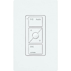 Lutron Caséta Wireless Pico Smart Remote for Audio, Works with Sonos, PJ2-3BRL-GWH-A02, White