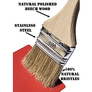 2-Pack of Professional 2-Inch Flat Paint Brushes – Natural Bristles & Wooden Handle – Perfect for Acrylic, Chalk, Oil, Watercolor, Stain, Varnish & More – Ideal for Art, Crafts, Walls & DIY Projects