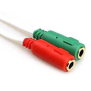 3.5mm Combo Audio Adapter Cable for PS4,Xbox One S,Tablet,Mobile Phone,PC Gaming Headsets and New Version Laptop (3.5mm TRRS Male to Dual 3.5mm TRS Female)