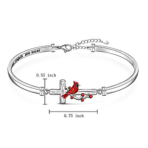 Red Cardinal Bracelet for Women Sterling Silver Cross Cardinal Appear When Angels are Near Memorial Sympathy Cardinal Bangle Jewelry Charms Mothers Day Gifts