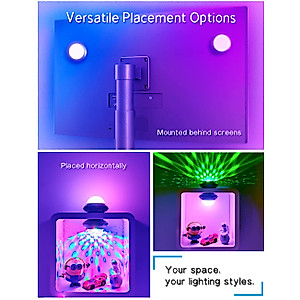 Ljnyiwan 2 PCS Gaming Lights, RGB Lighting with Music Sync, Gamer Gifts, Gaming Room Decor, Multiple Colors 2-in-1 Effect LED Lights