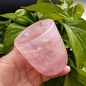 WOWVITY Crystal Drink Rose Quartz Cup, Dream Amethyst Tea Cup, Clear Quartz Cup without Handle, Crystal Tea Cup, Gemstone Cup for Wedding Party for Guests, Housewarming Gift for Couple