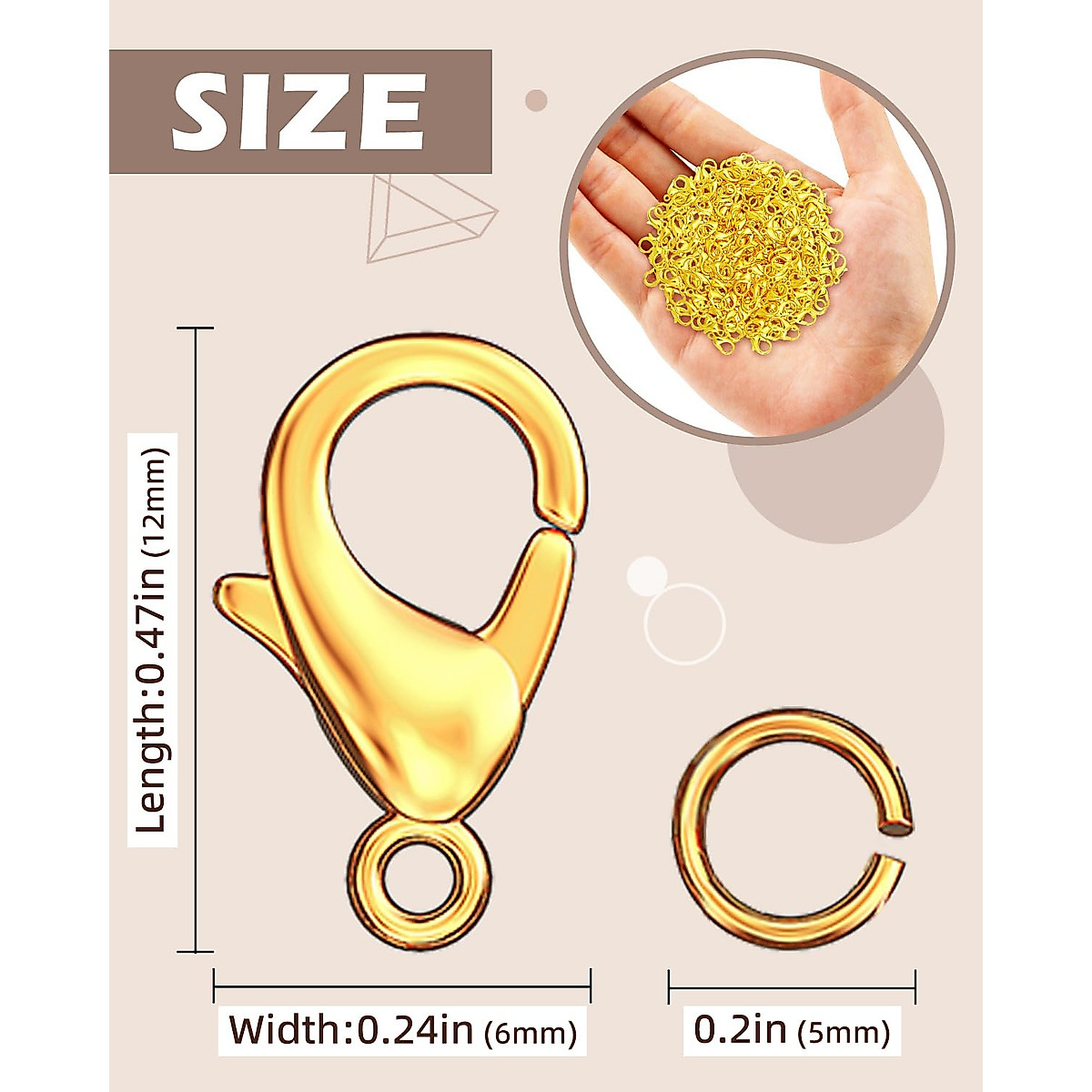 700 Pieces Lobster Claw Clasps and Open Jump Rings Set,Lobster Clasps for Jewelry Making Necklace Clasp Bracelet Jewelry Clasps for Women