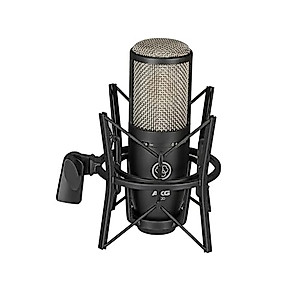 AKG Pro Audio P220 High-Performance Condenser Microphone, Great for Vocals, Guitar, Brass. XLR Connector, Black