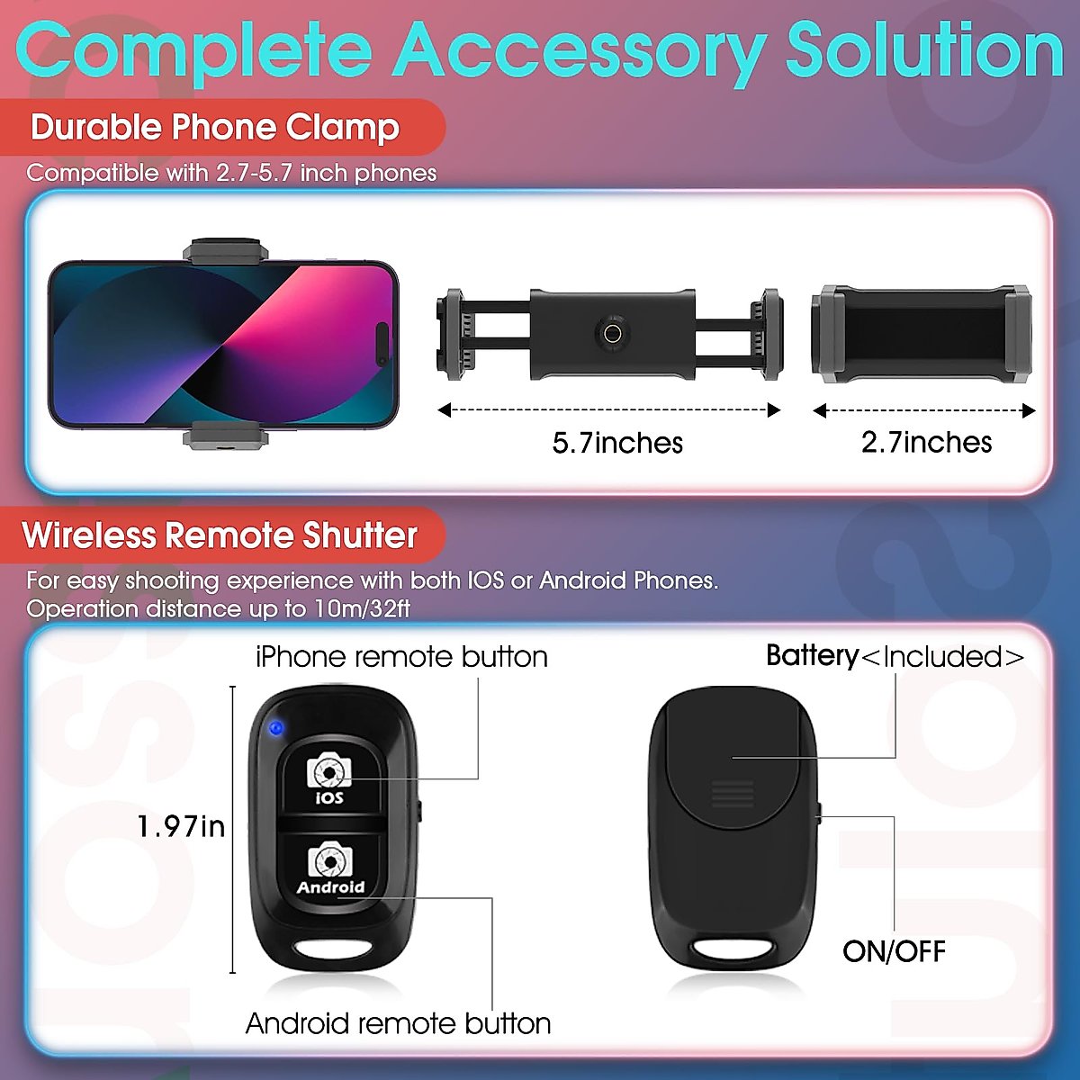 UBeesize Flexible Tripod with Quick-Release Plate for Camera and Cellphone, Mini Tripod Stand with Remote and Clip for Video Recording, Vlogging, Compatible with Smartphones,Gopro, Webcam