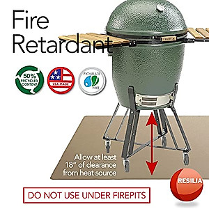 RESILIA - X-Large Under Grill Mat - Beige/Tan Orange Peel, 57 x 47 inches, for Outdoor Use