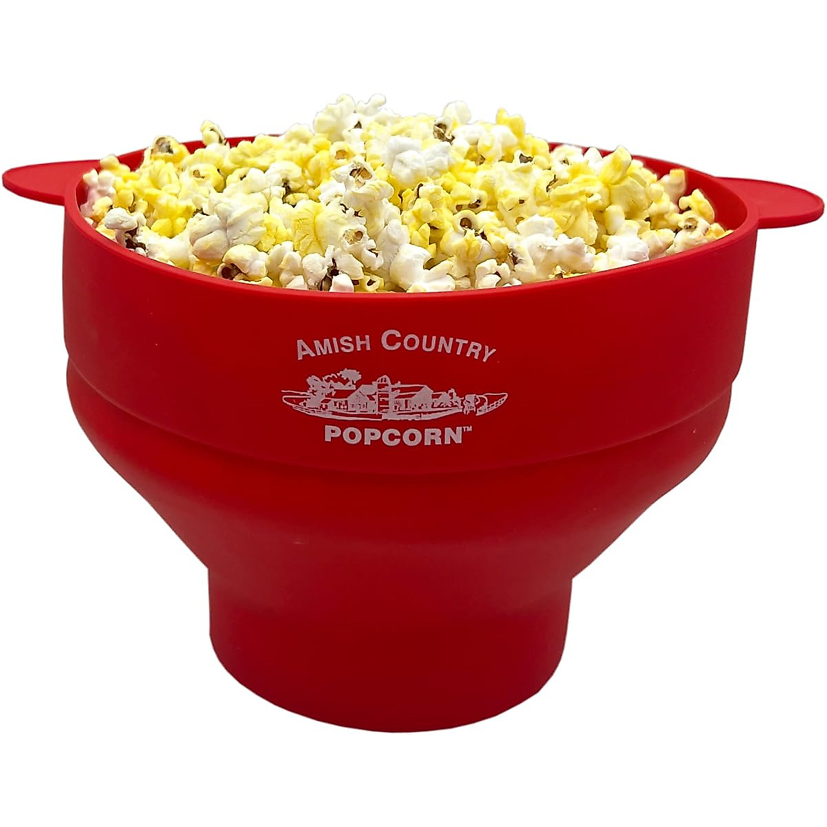 Amish Country Popcorn - Baby White (6 Pound Bag) and Red Silicone Popcorn Popper Bundle | Small & Tender Popcorn | Popper is BPA and PVC Free with Handles, Dishwasher Safe