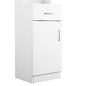 70.08inch Tall 3-Tier Bookcase with Drawers - White Narrow Bookcase with Cabinet , Open Storage Display Cabinet, 3-Cube Bookshelf for Living Room, Bedroom, Office 178 x 34 x 33 cm(L x W x H)