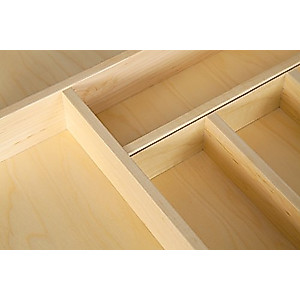 Century Components DTIER14PF-FF Wood Silverware Tray Cabinet Drawer Organizer - Double Tier 14-7/8"